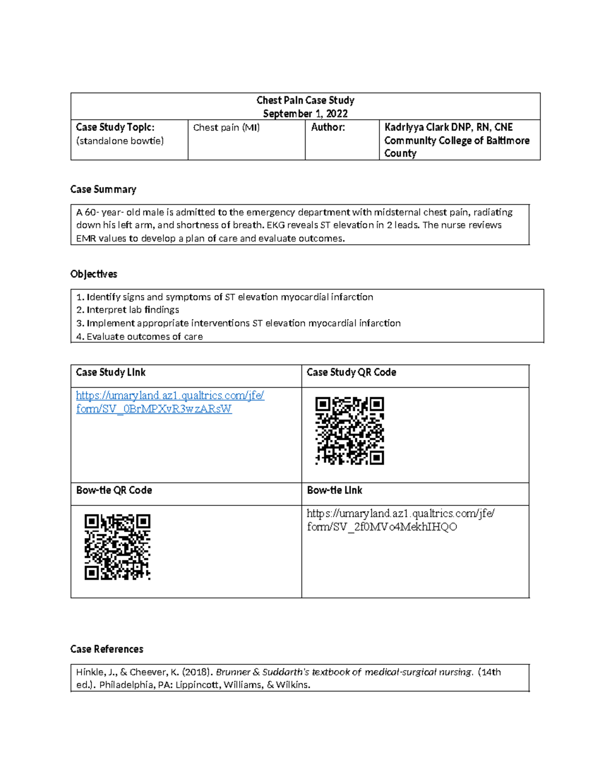 Chest Pain (MI) Case Study - 60-Year-Old Male Patient Evaluation - Studocu