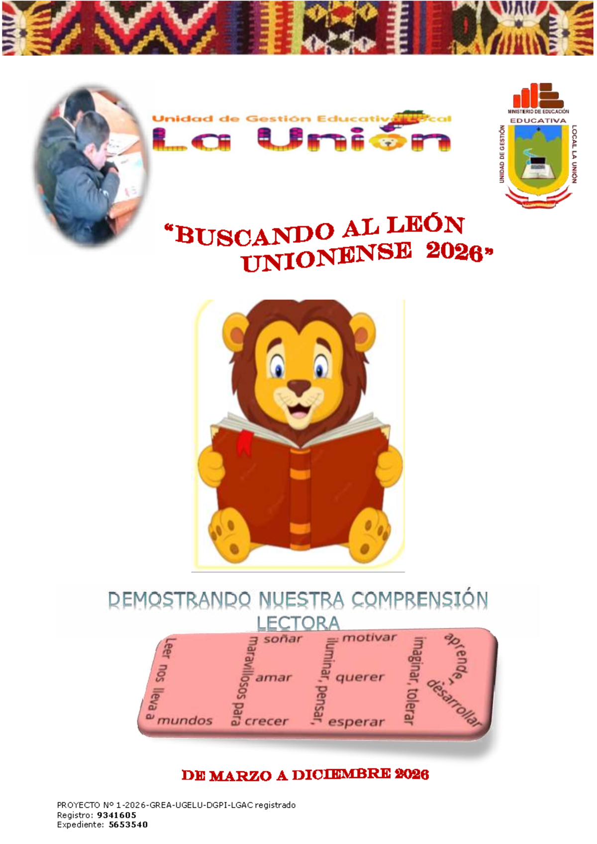 Proyecto de Comprensión Lectora: Buscando al León Unionense 2026 - Studocu
