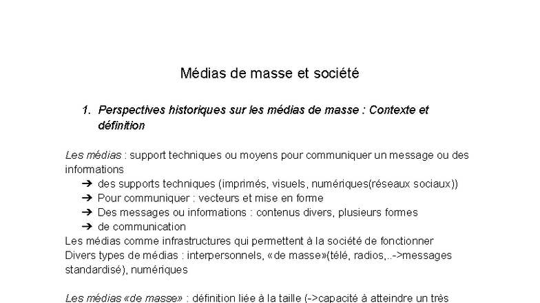 Médias de Masse et Société : Perspectives Historiques et Évolution ...