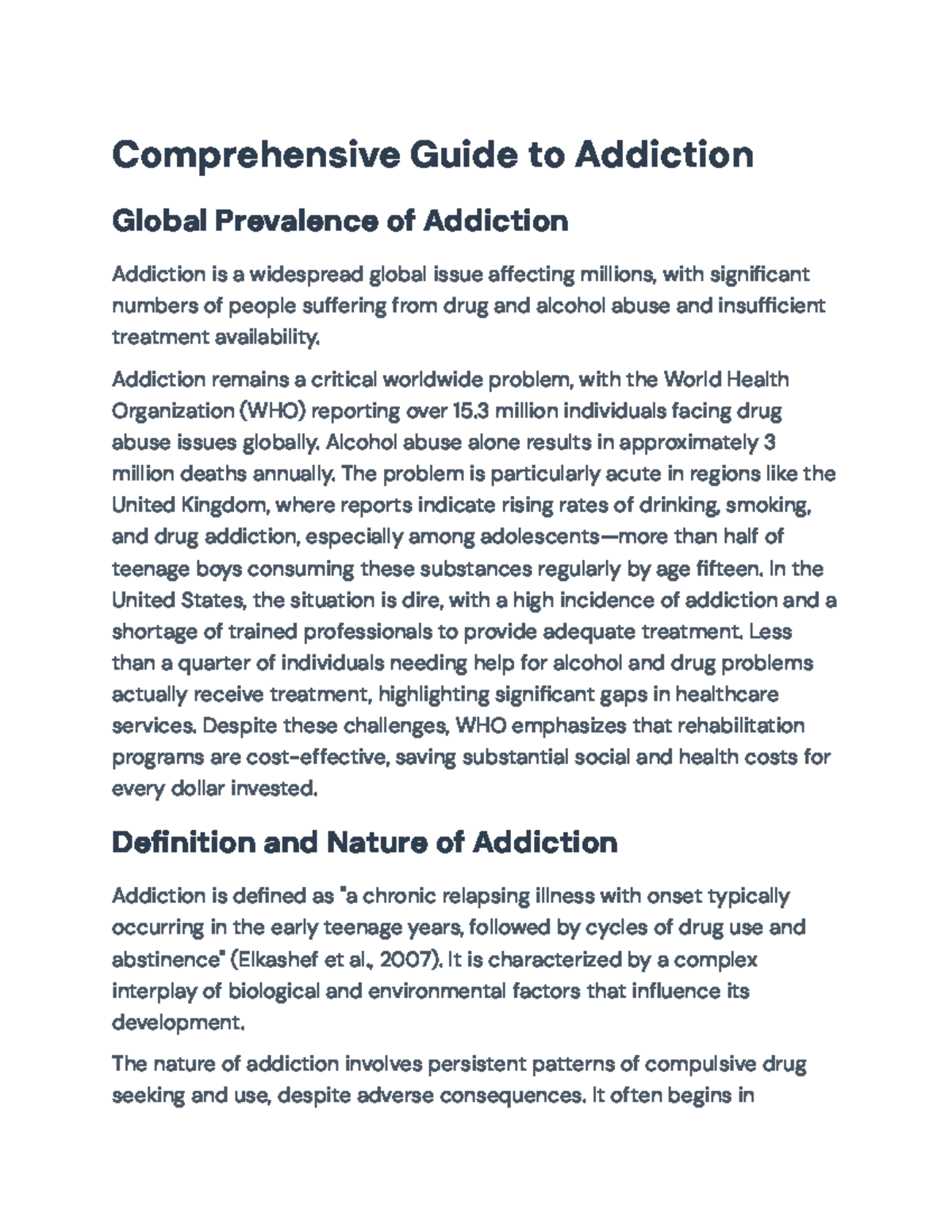 Comprehensive Overview of Addiction: Causes, Treatment & Perception ...