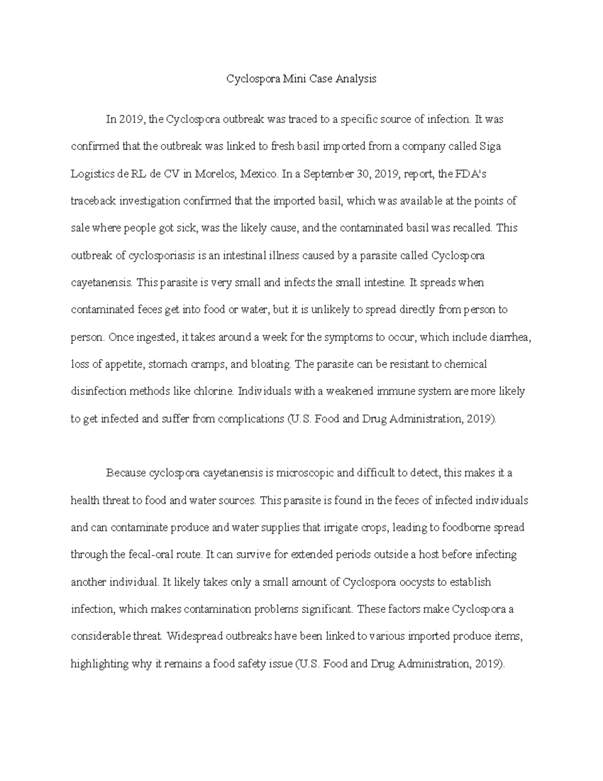 Cyclospora Mini Case Study: Outbreak Analysis & Prevention Strategies ...