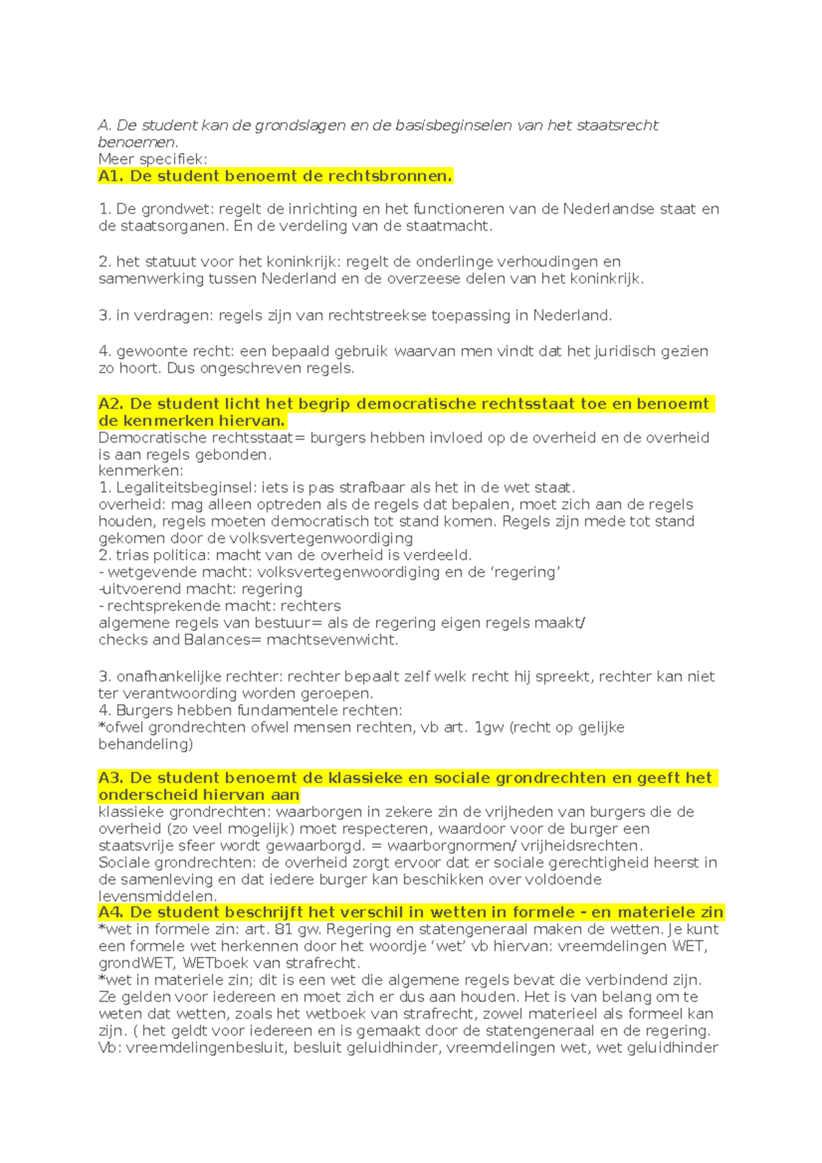 Leerdoelen Staatsrecht: Kernconcepten en Kenmerken van de Rechtsstaat ...