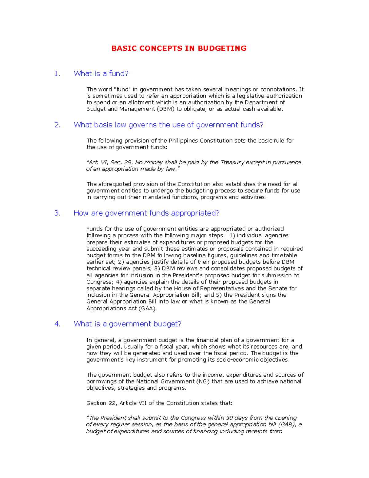 Public Budget Process: Key Concepts and Government Financing Details ...
