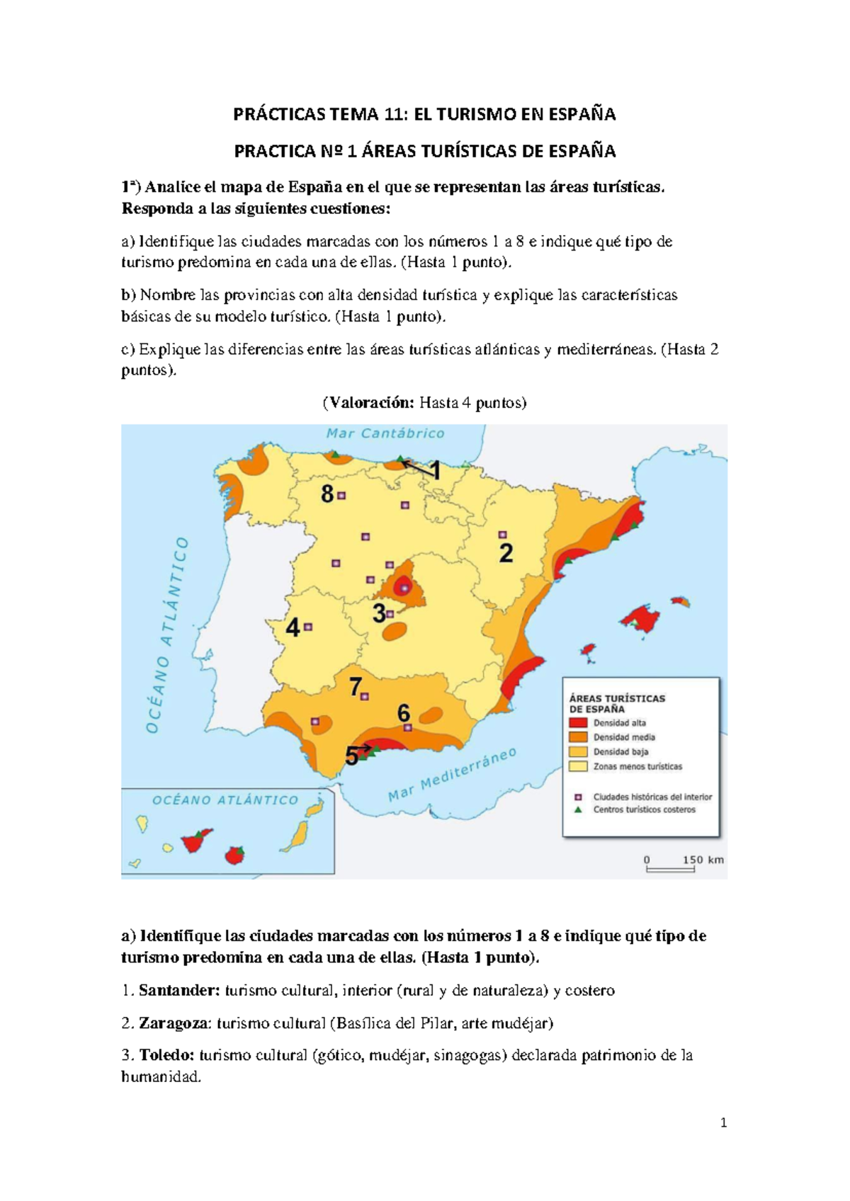 Practicas Resueltas T. 11 EL Turismo EN EspañA - PRÁCTICAS TEMA 11: EL ...