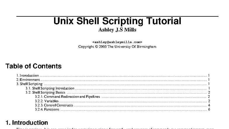 Unix Shell Scripting Tutorial: A Comprehensive Guide - Studocu