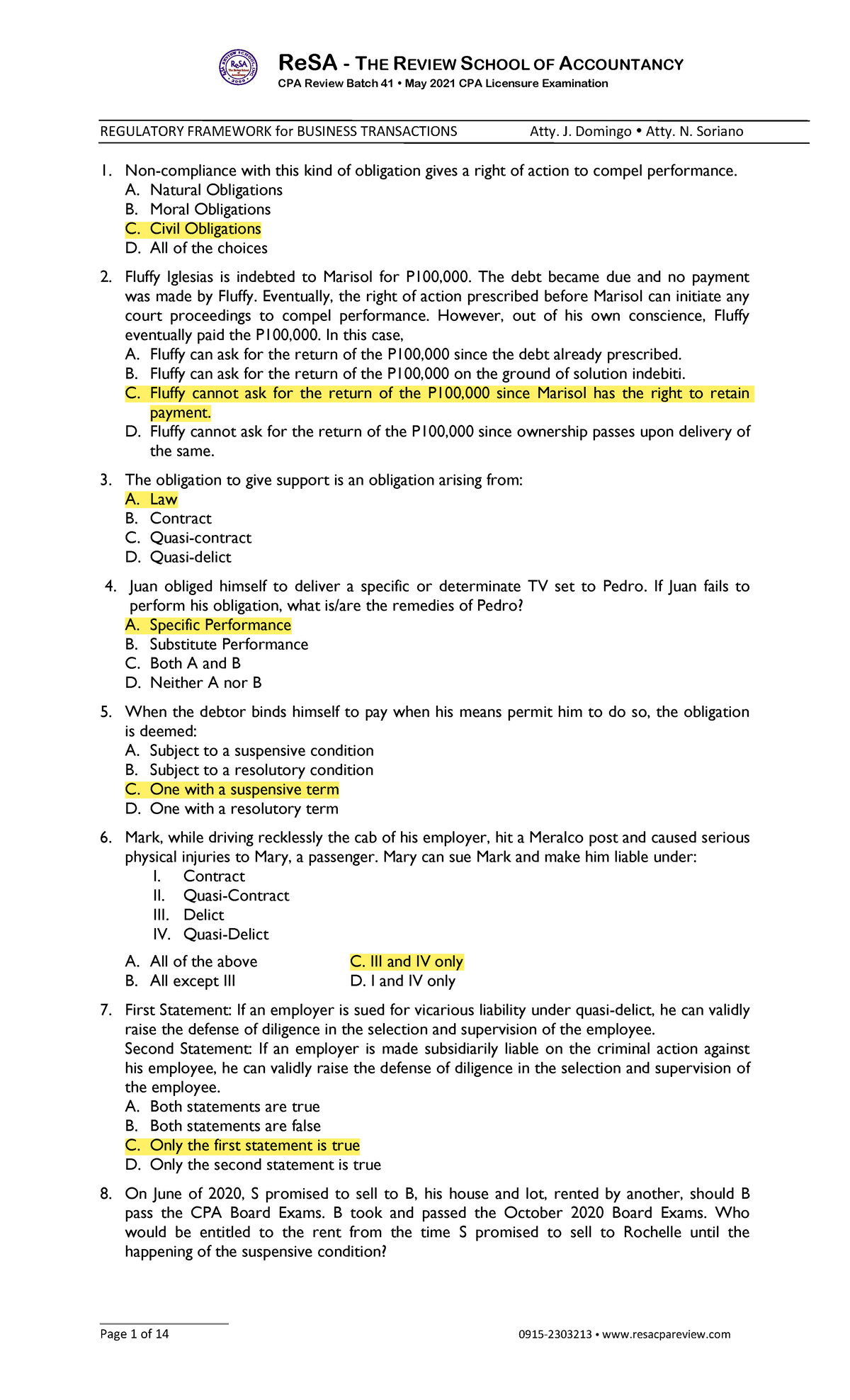 RFBT Reviewer: CPA Review Batch 41 - May 2021 Examination Insights ...