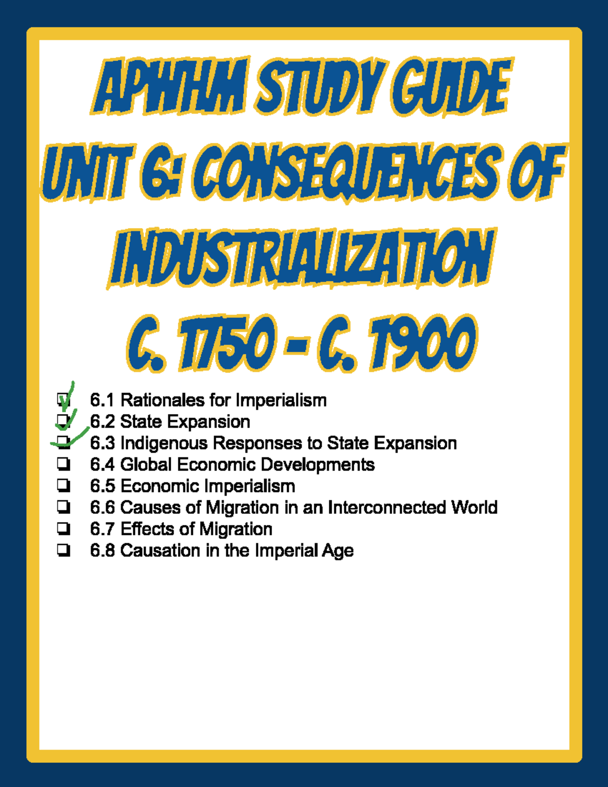 APWH Unit 6 Comprehensive Review Notes and Resources - Studocu