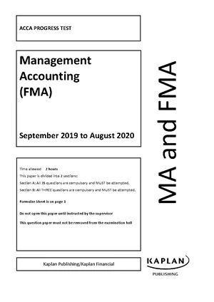 Questions - Question - 1 Questions 2 ACCA examiner's answers The ACCA ...