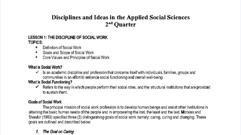Social Work Principles Lessons (SWP 101) - Comprehensive Overview - Studocu