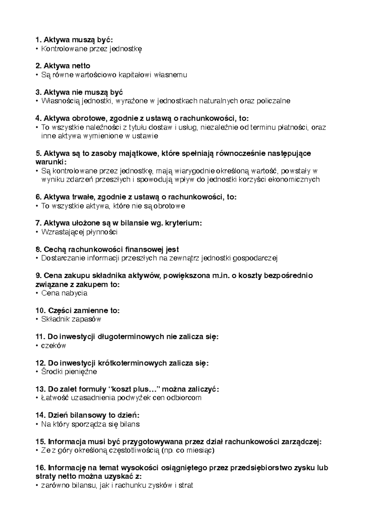 Aktywa i Pasywa w Rachunkowości: Kluczowe Zasady i Definicje - Studocu