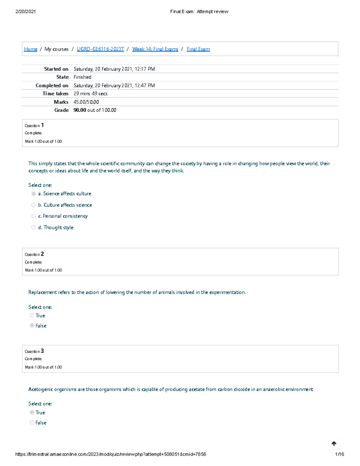 UGRD-GE6116 SCIENCE, TECHNOLOGY AND SOCIETY FINAL EXAM REVIEW - Studocu