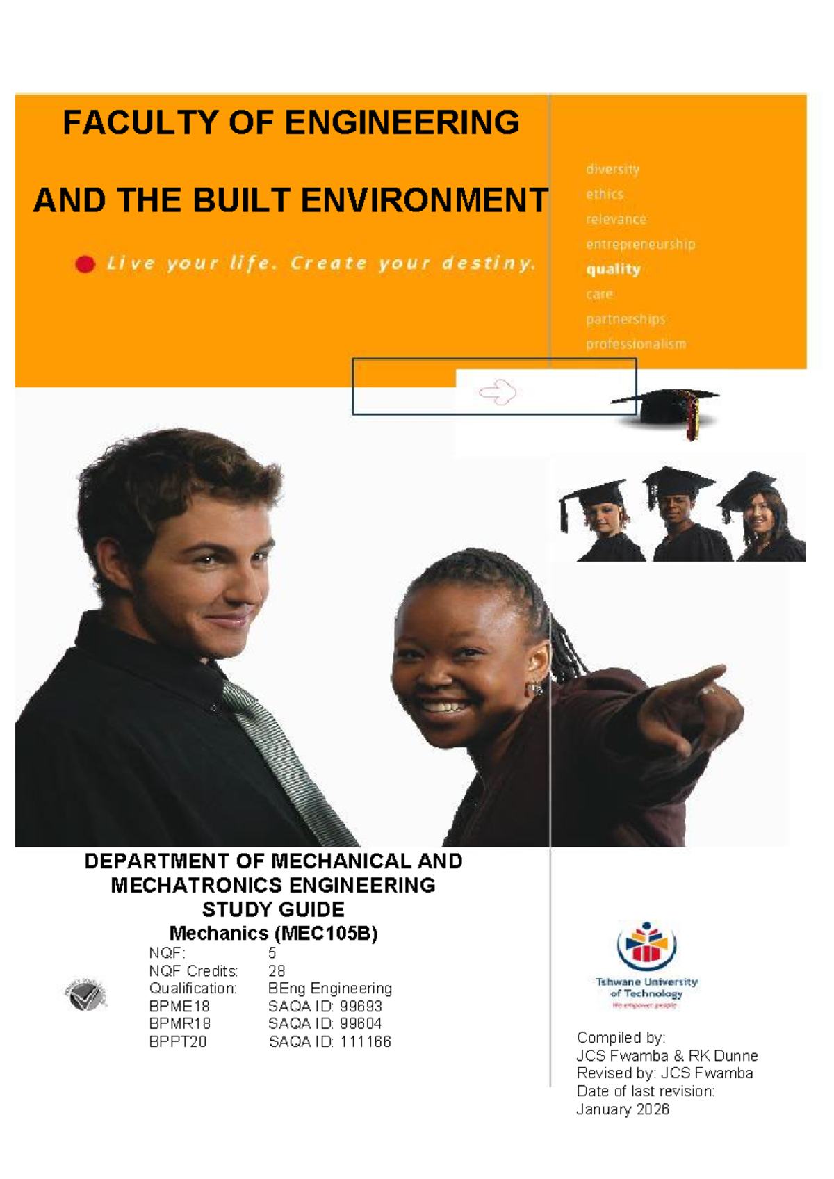 MEC105B Mechanics Study Guide 2026 - Version 3 - Studocu
