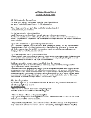 AP World History Unit 6 Heimler's History Notes - What 3 things caused ...