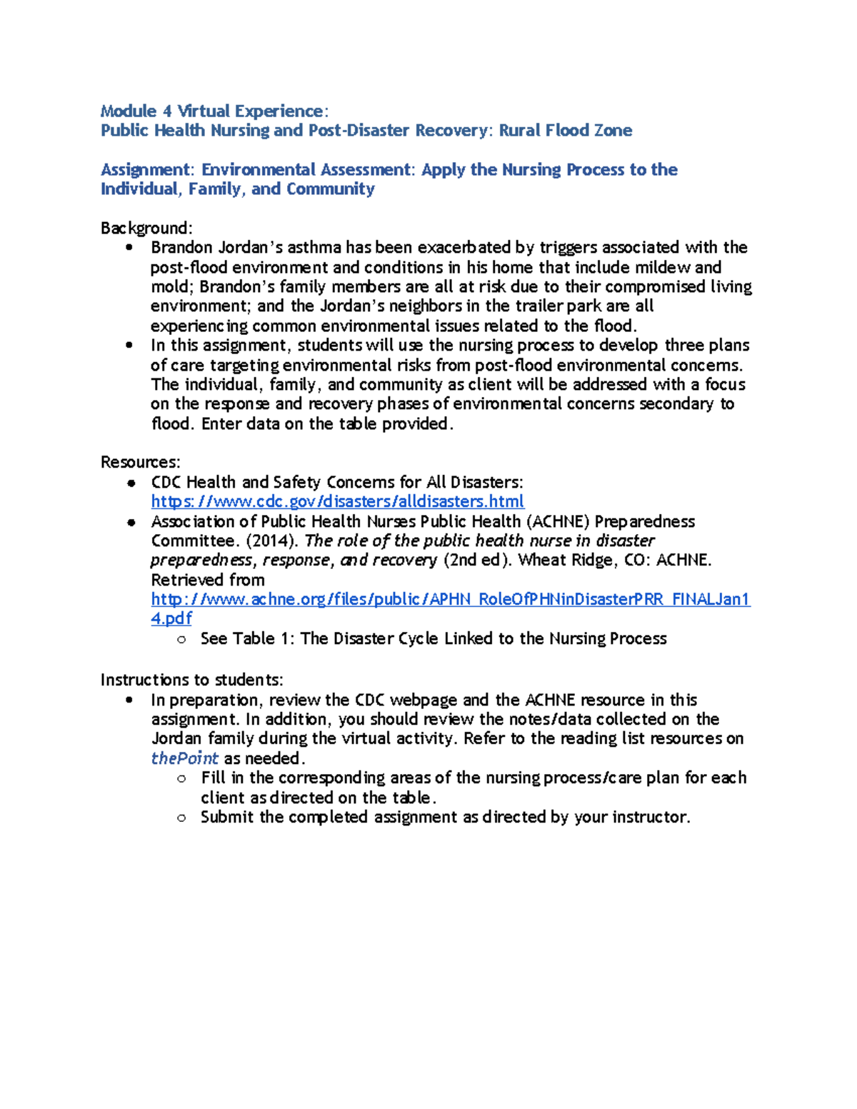 VR Mod 4 Environmental Assessment Assignment Template - Module 4 ...