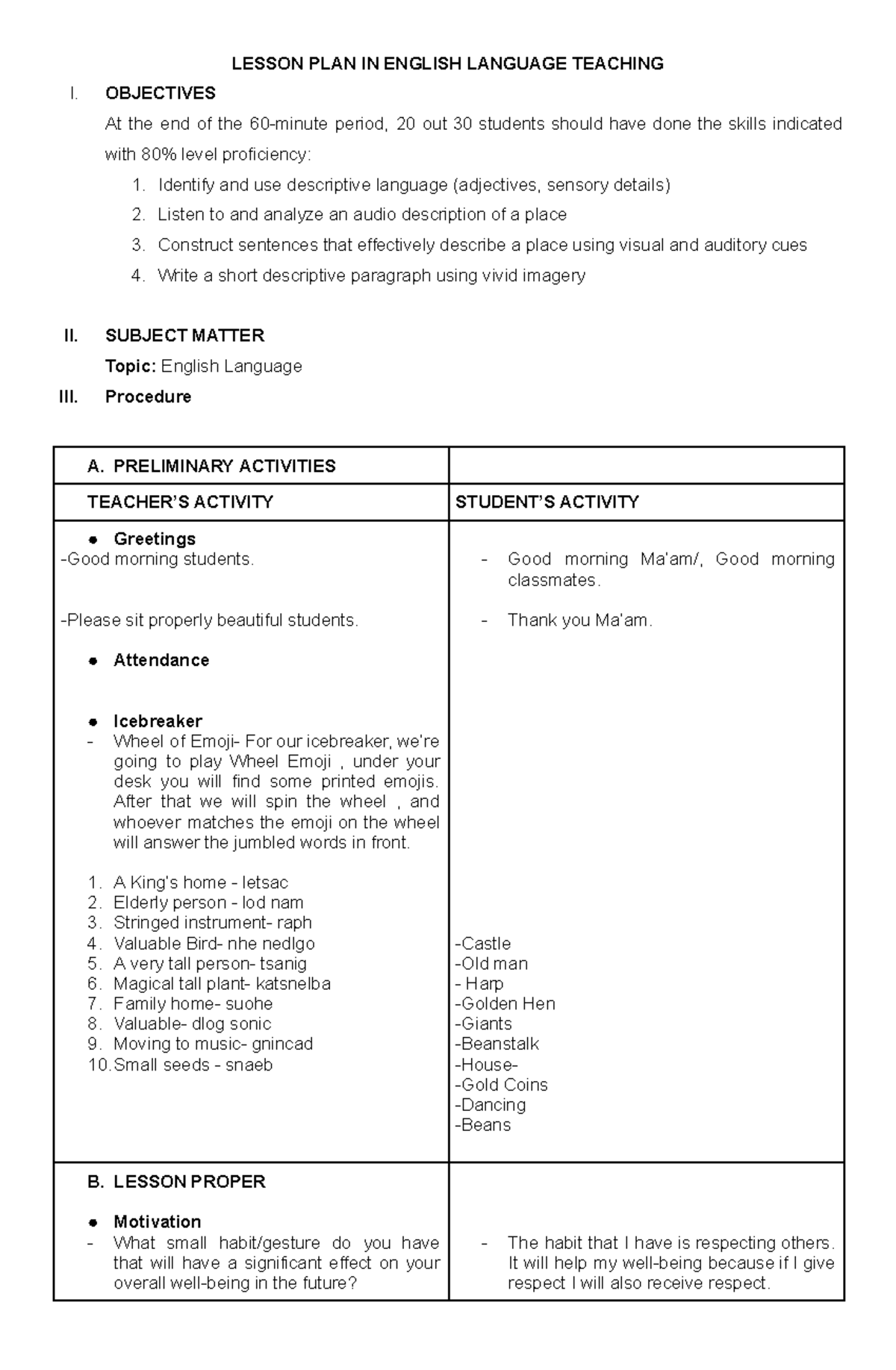 Detailed Lesson Plan on Cause and Effect in Movie Reviews (ENG 101 ...