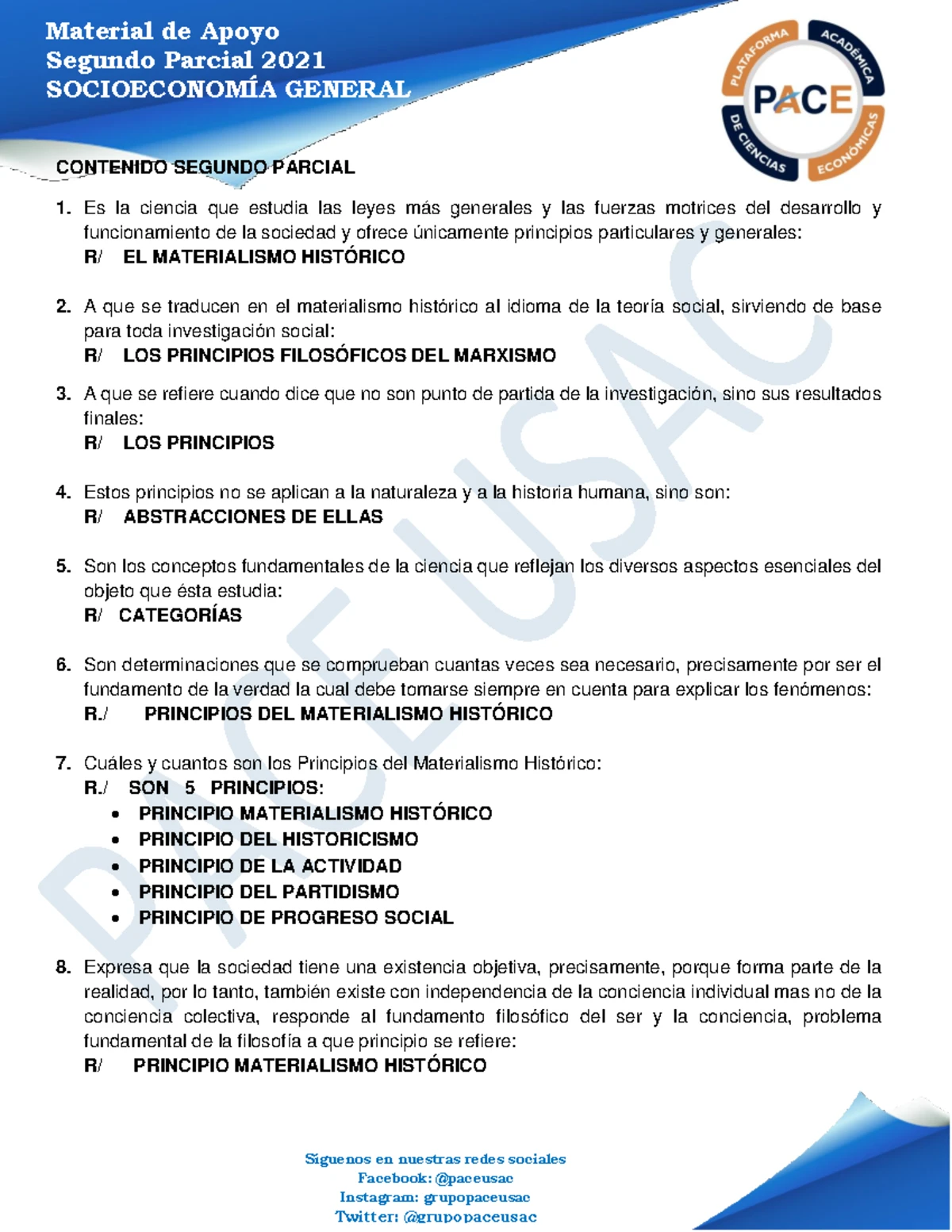 Respuestas de las Guías 2 y 3 - Socioeconomía 2025: Materialismo Histórico - Studocu