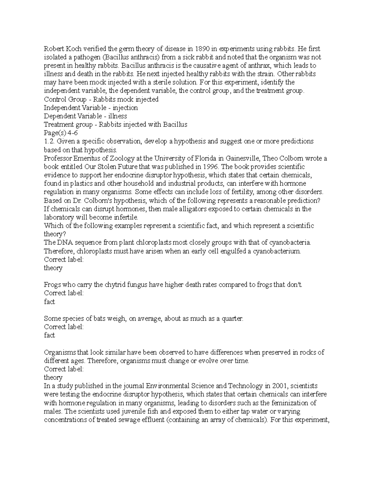 SPC 2600 - Germ Theory, Hypothesis Development & Scientific Method ...