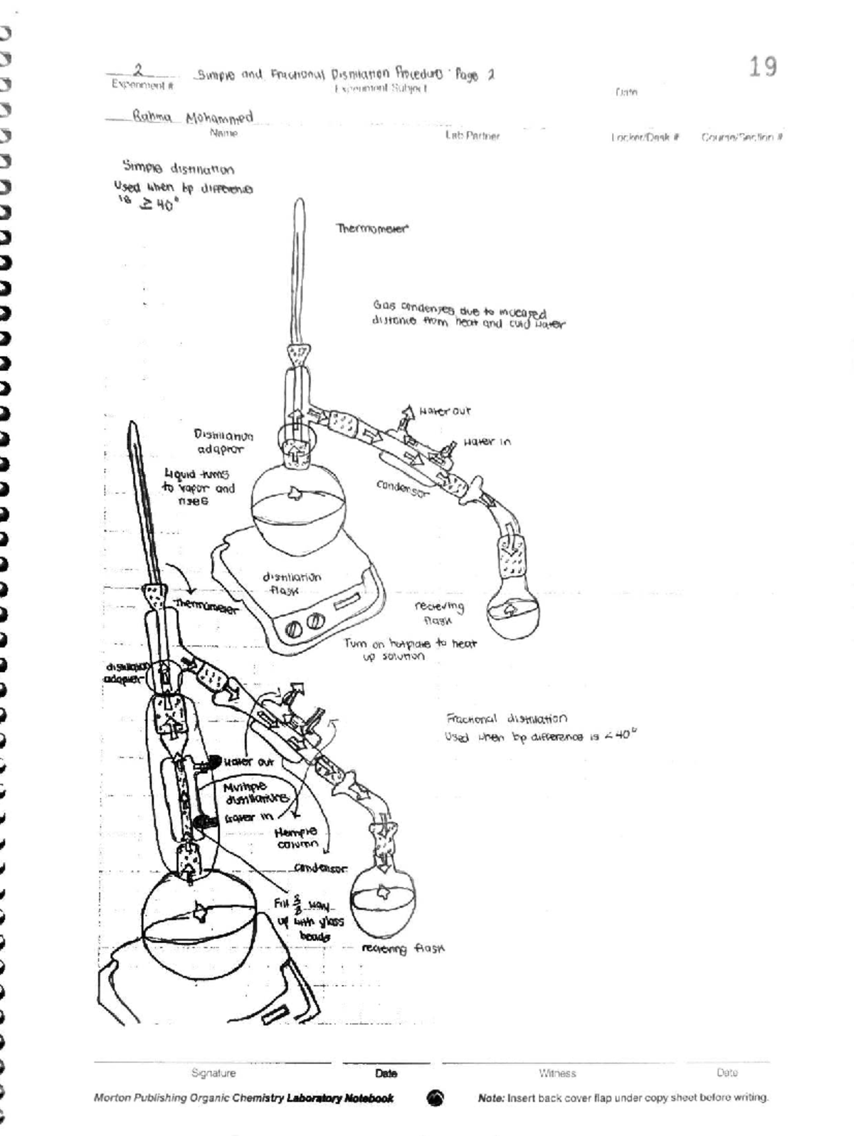 Organic Chemistry Lab: Simple & Fractional Distillation Exp. 1 - Studocu