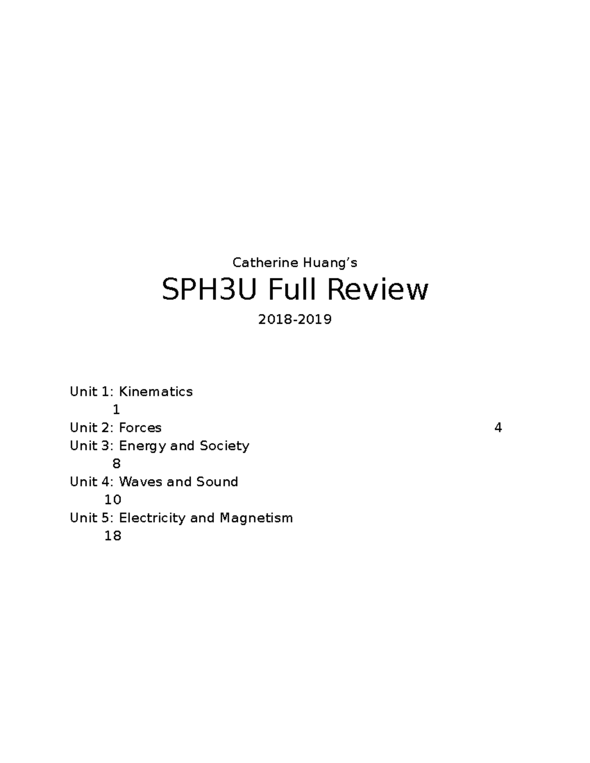SPH3U 2018 FULL Review - Notes - Catherine Huang’s SPH3U Full Review ...