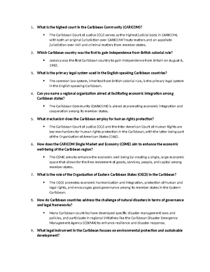 Caribbean Studies Module 1 - Sample essay with points - MODULE 1 ...