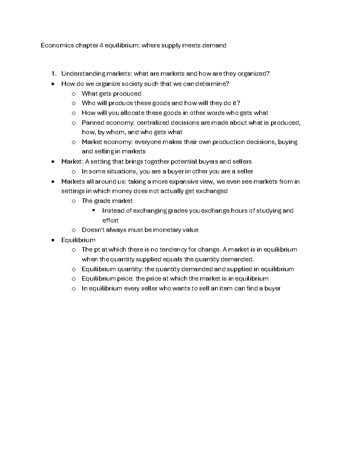 ECON 101 - Chapter 4 Equilibrium: Supply and Demand Insights - Studocu