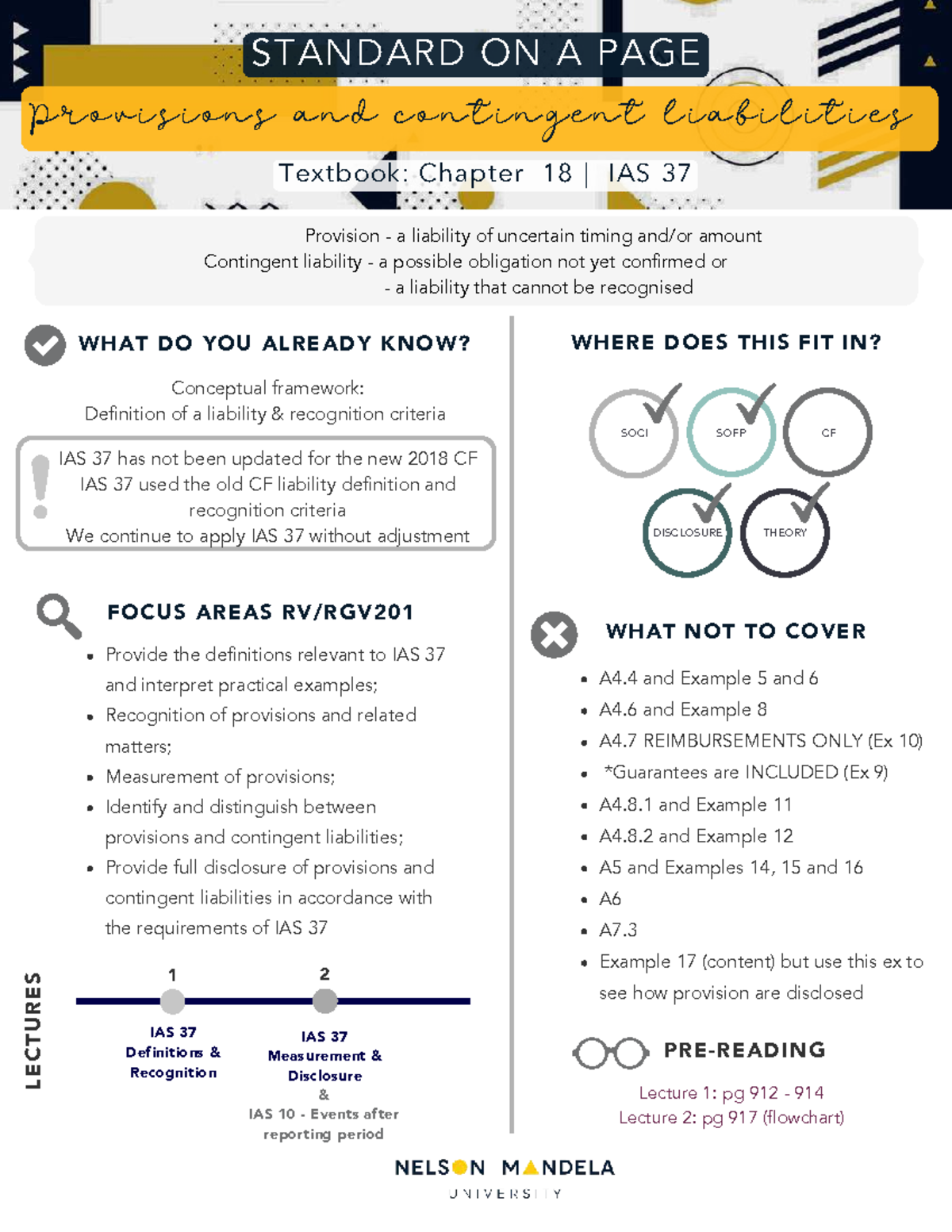 Lecture Notes: IAS 37 Provisions and Contingent Liabilities - Studocu
