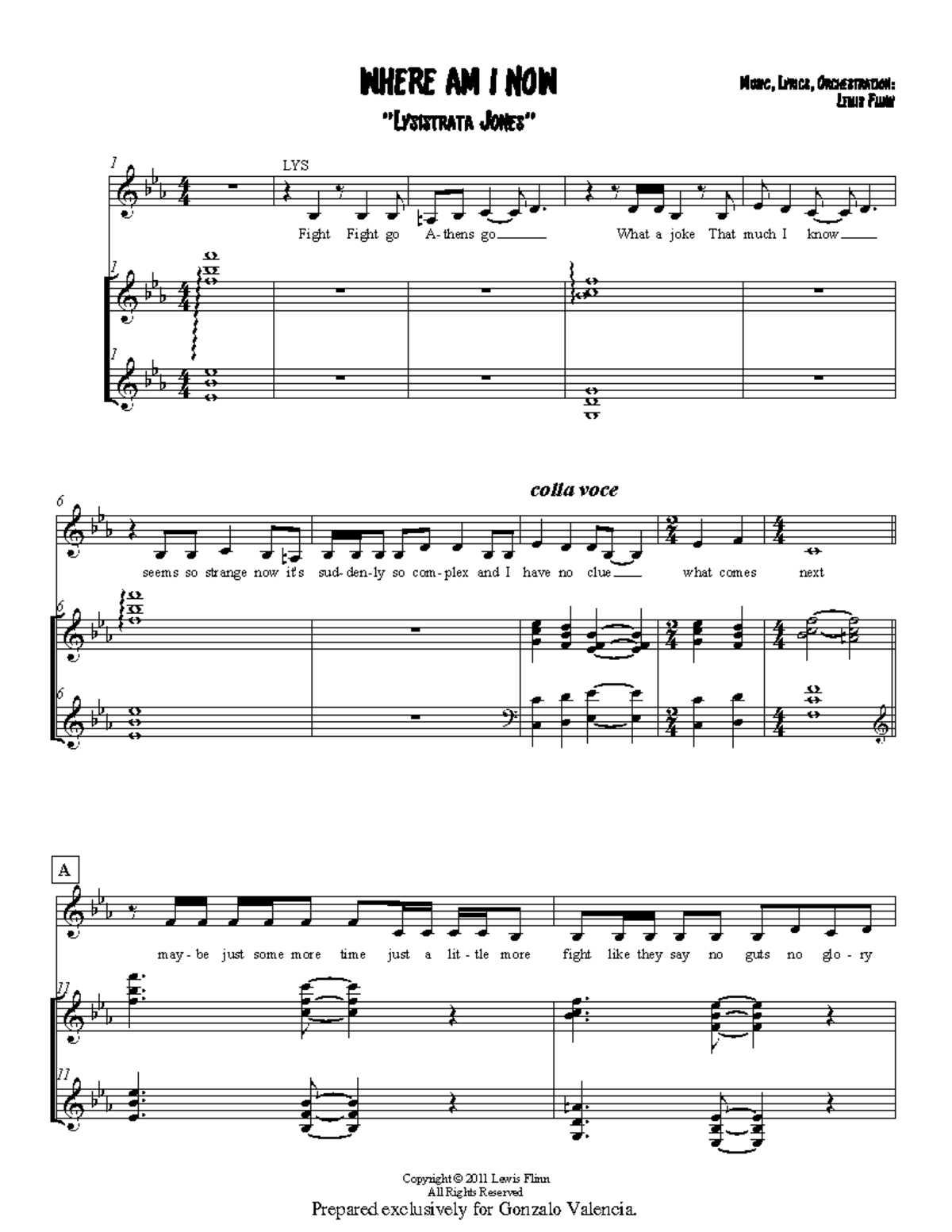 Music, Lyrics, Orchestration: Where Am I Now? by Lewis Flinn - Studocu