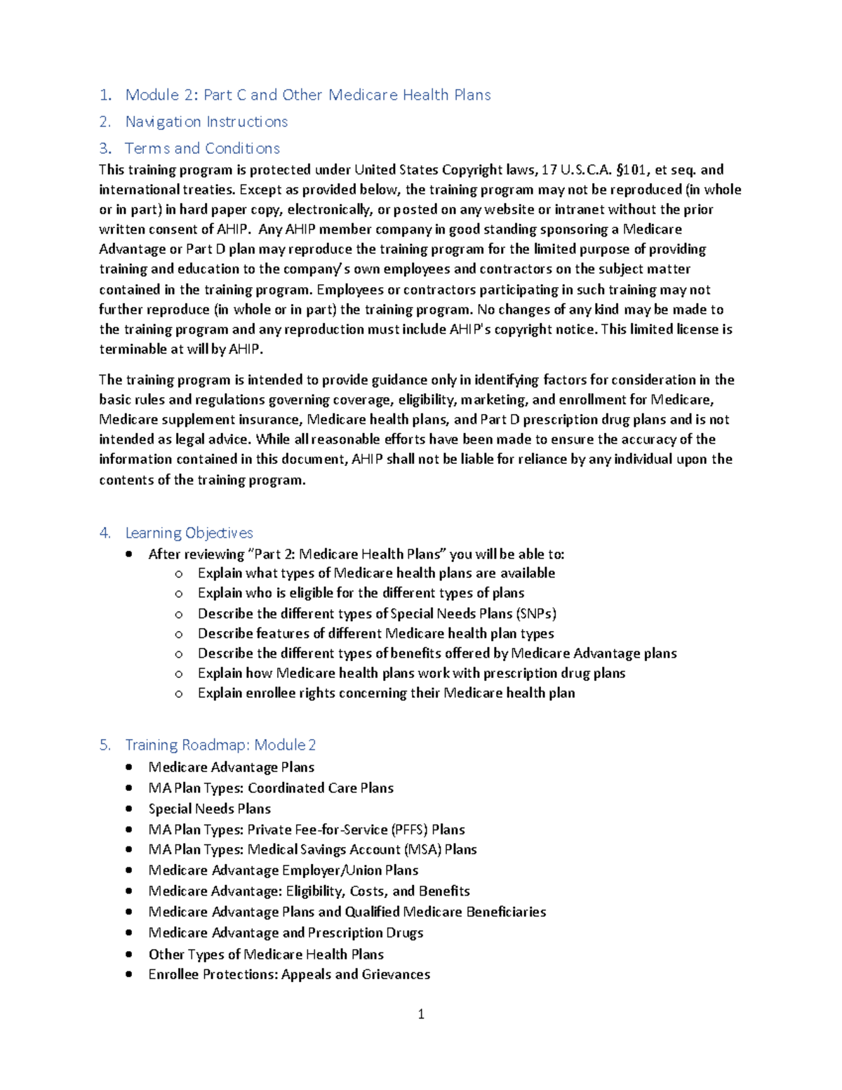 Medicare Module 2: Overview of Part C Health Plans and Benefits - Studocu