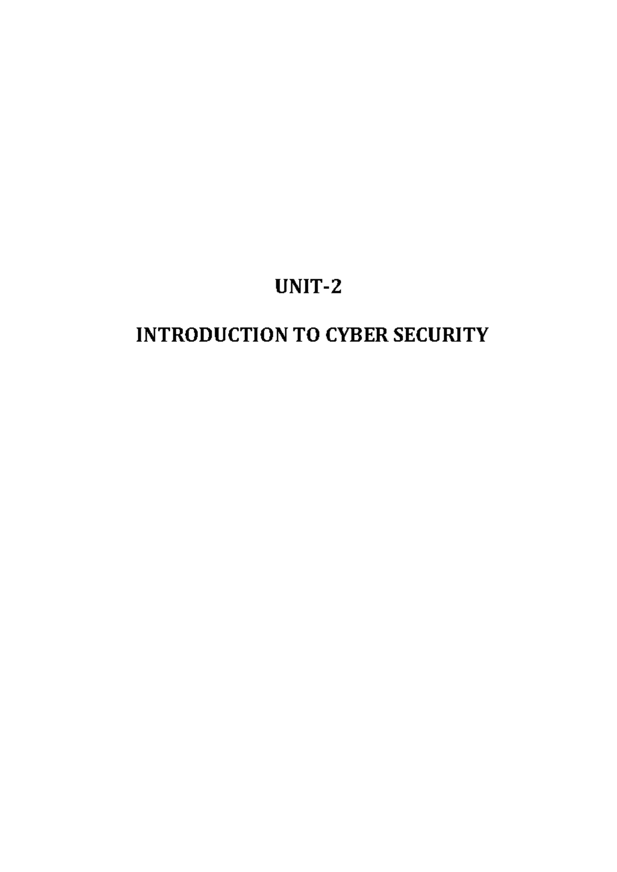 SCT Unit 2: Introduction to Cyber Security & OWASP Top 10 Risks - Studocu
