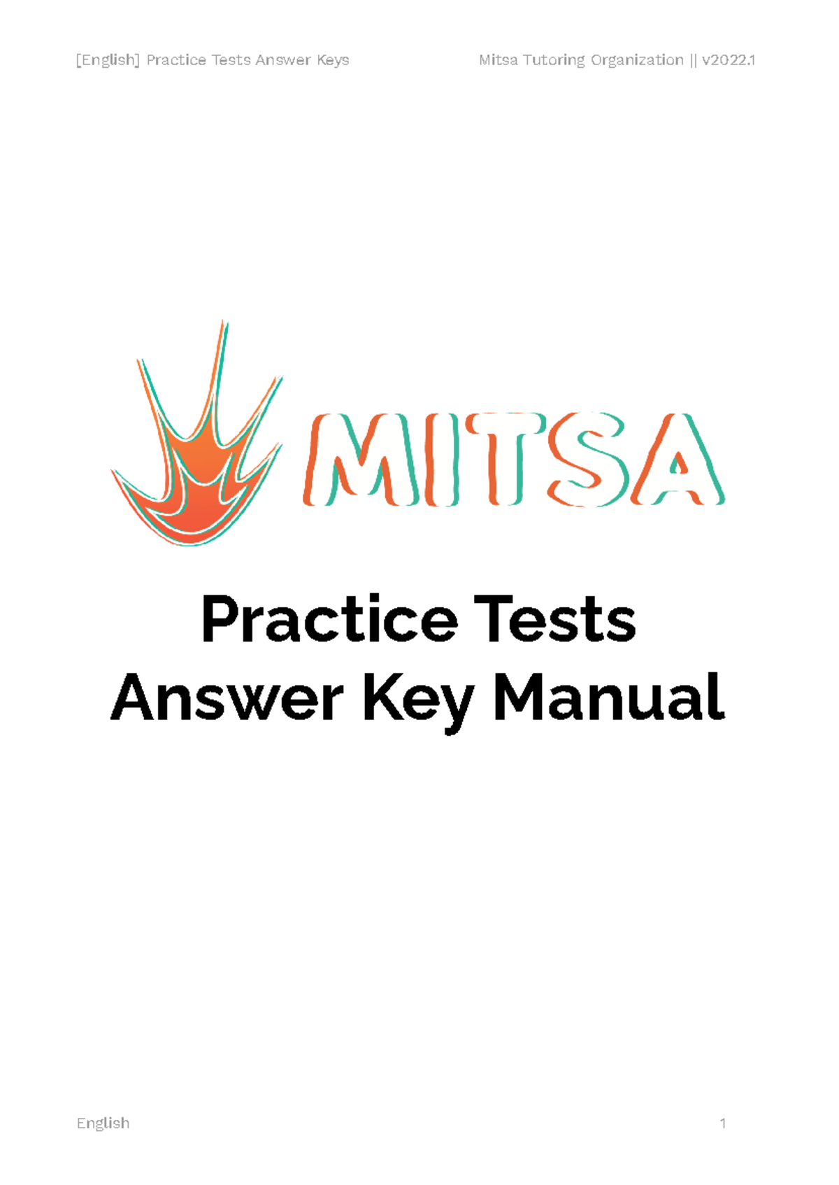 [ Answer KEY] English Practice Test Answer Keys - [English] Practice ...