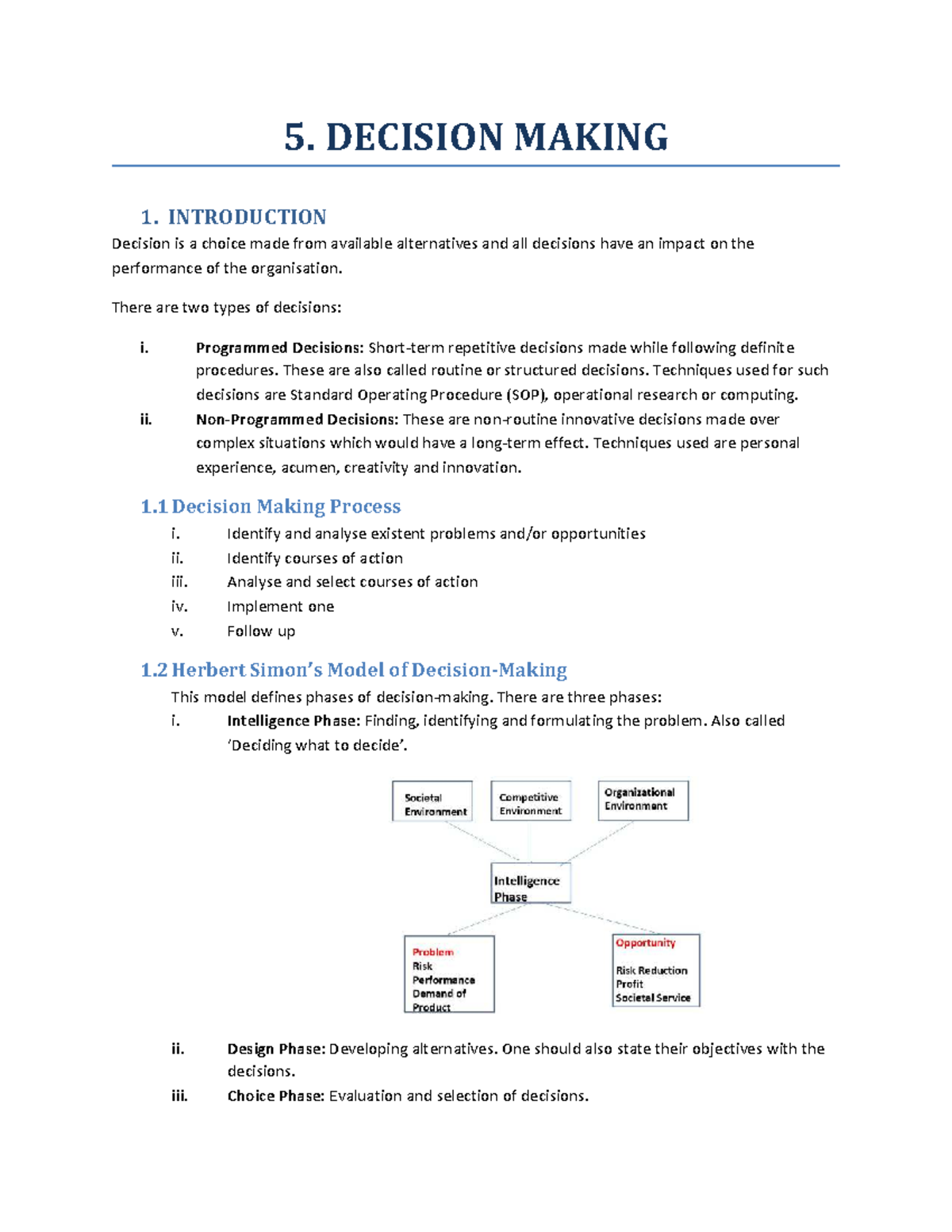 5. Decision Making: Processes, Models, and Tools Explained - Studocu