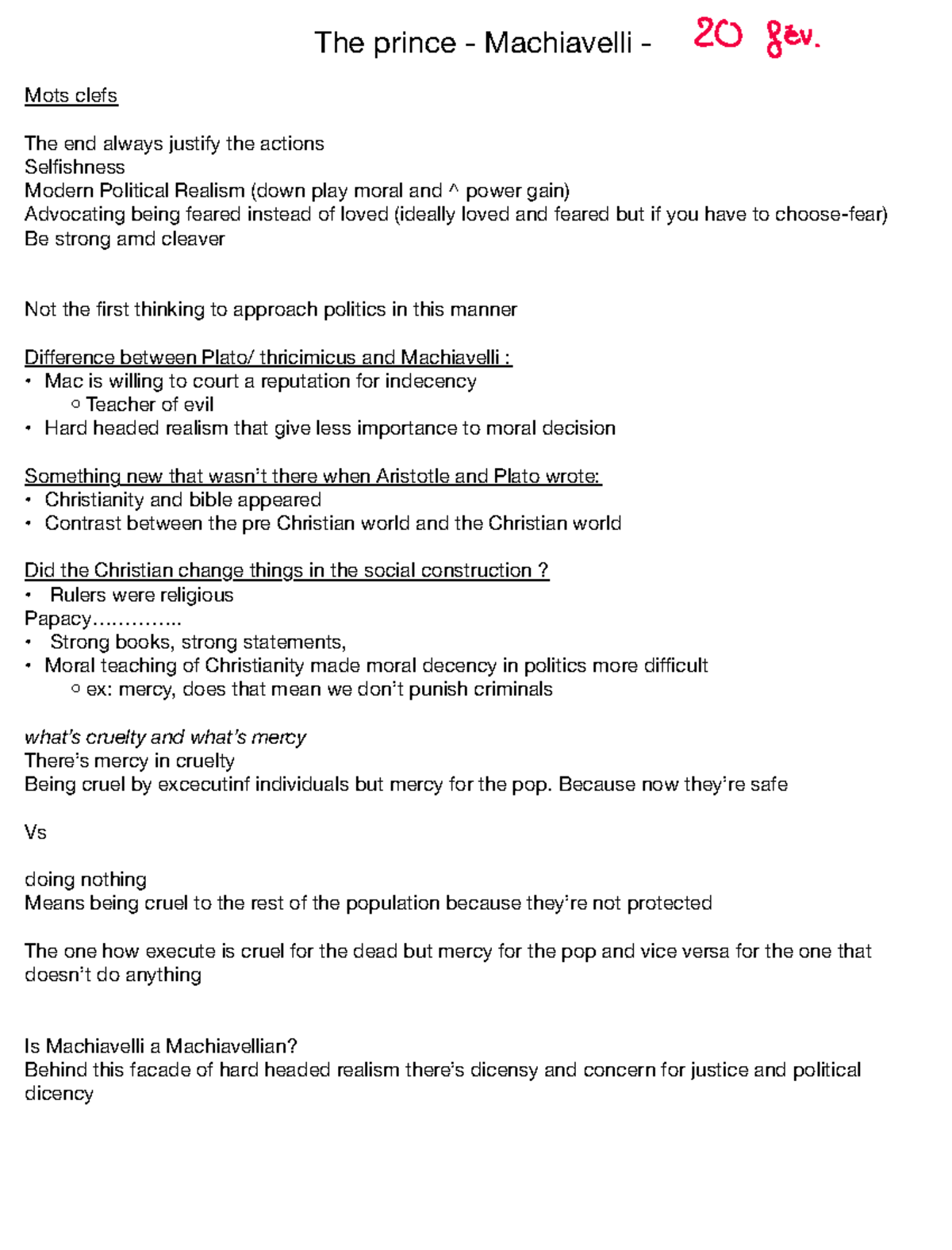 Machiavelli Note 20 févr. 2024 - The prince - Machiavelli - Mots clefs ...
