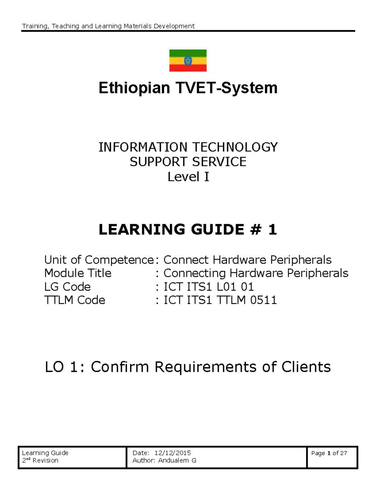 ICT ITS1 L01 - Lecture Notes on Connecting Hardware Peripherals - Studocu