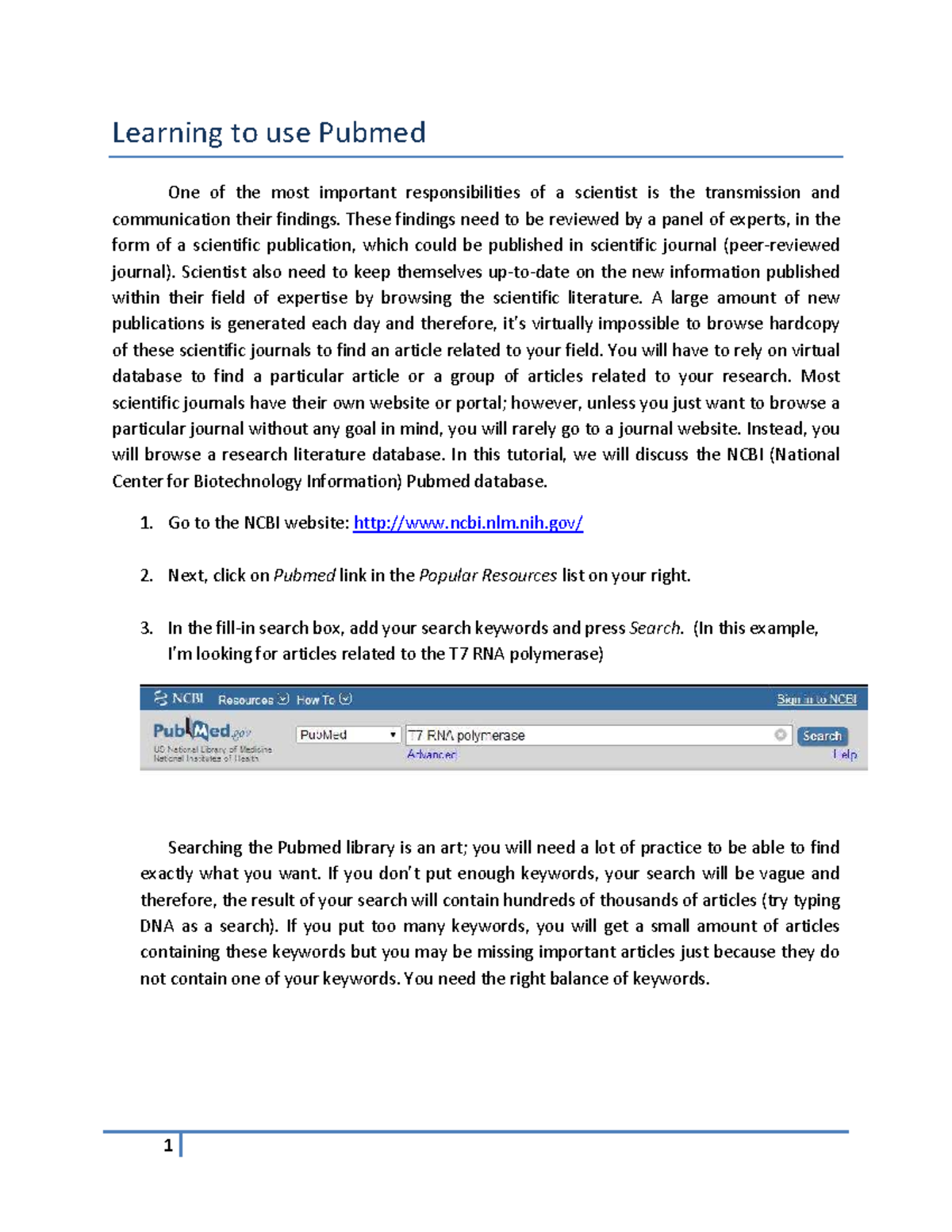Using Pubmed: A Guide to Effective Literature Search - Studocu
