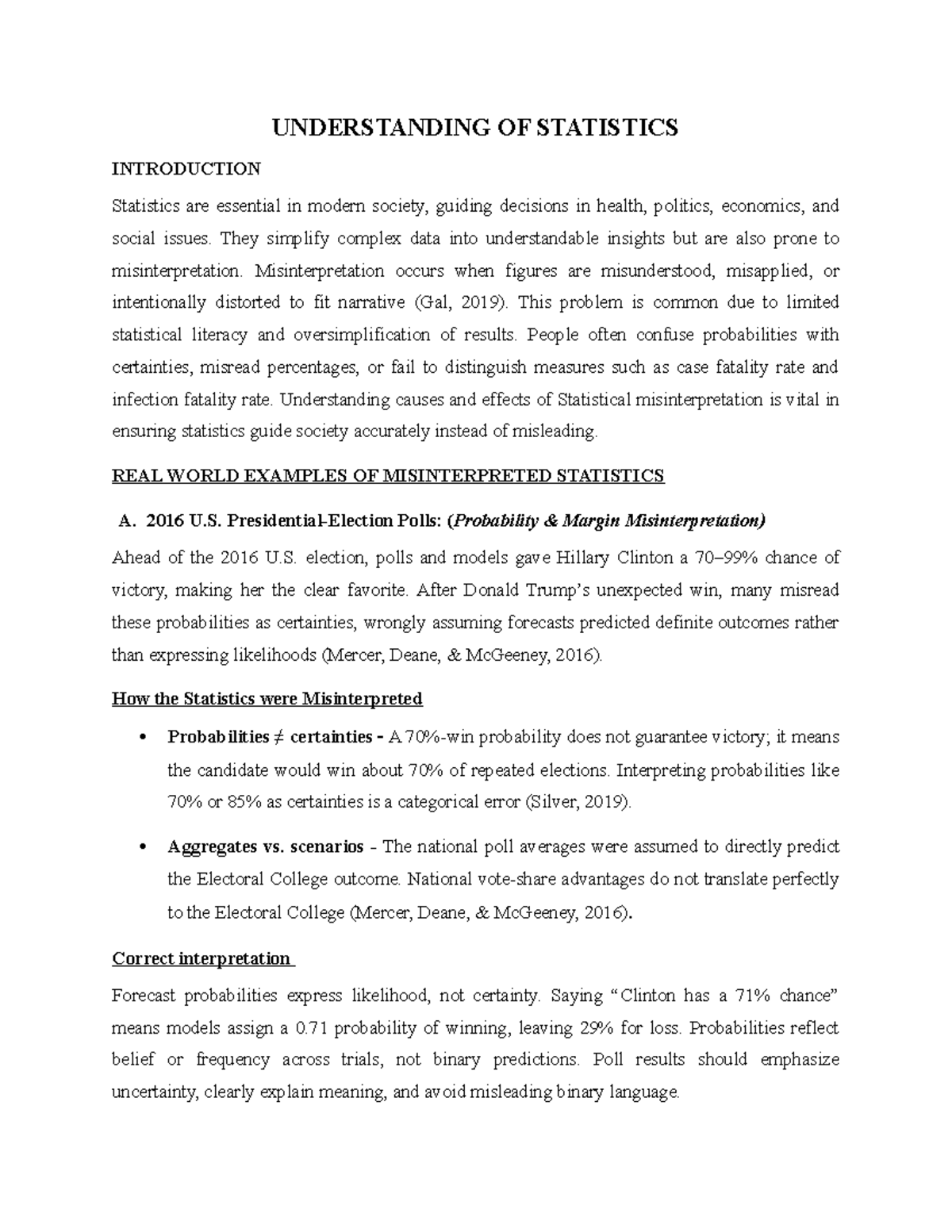 Assignment on Understanding Statistics: Misinterpretation Insights ...