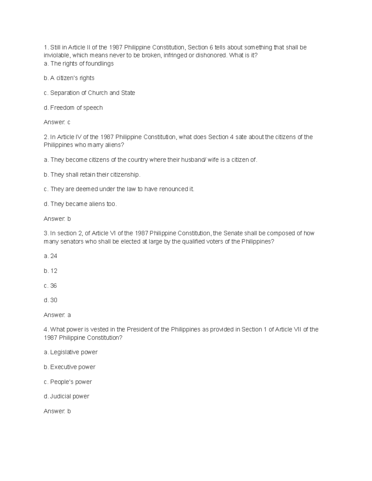 General Information Part 4 - Still in Article II of the 1987 Philippine ...