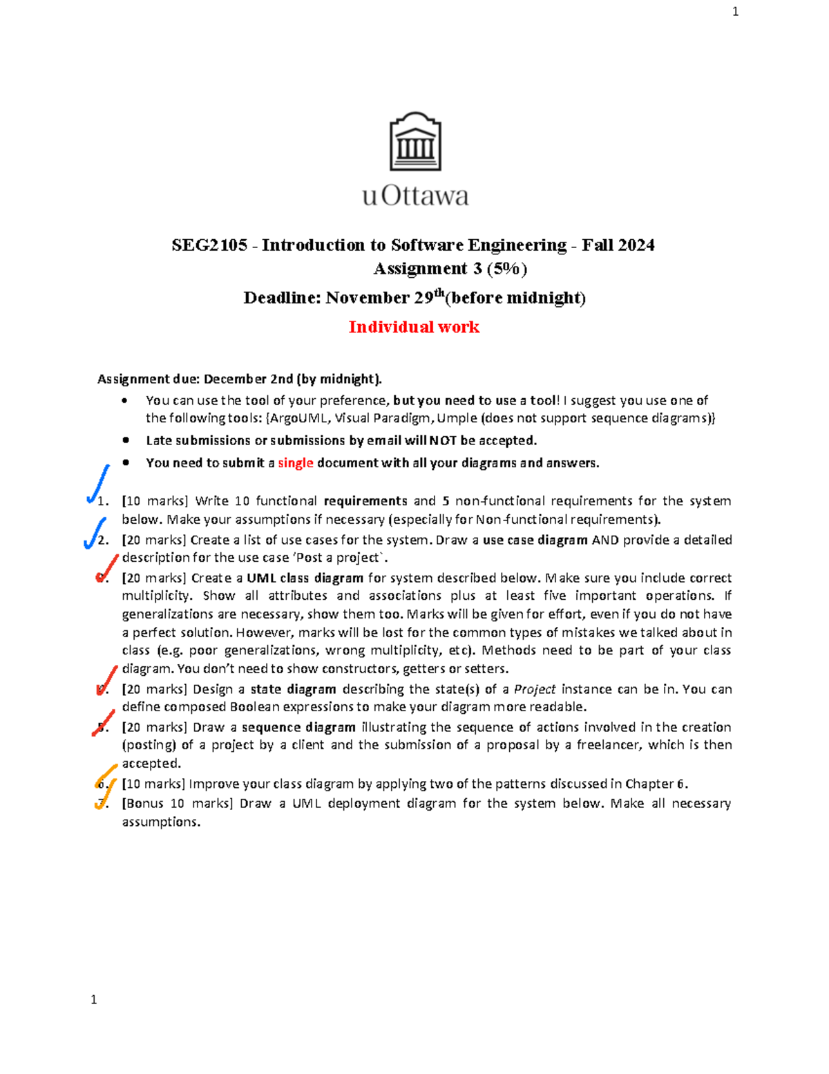 SEG2105 - Software Engineering Assignment 3 Overview and Requirements ...