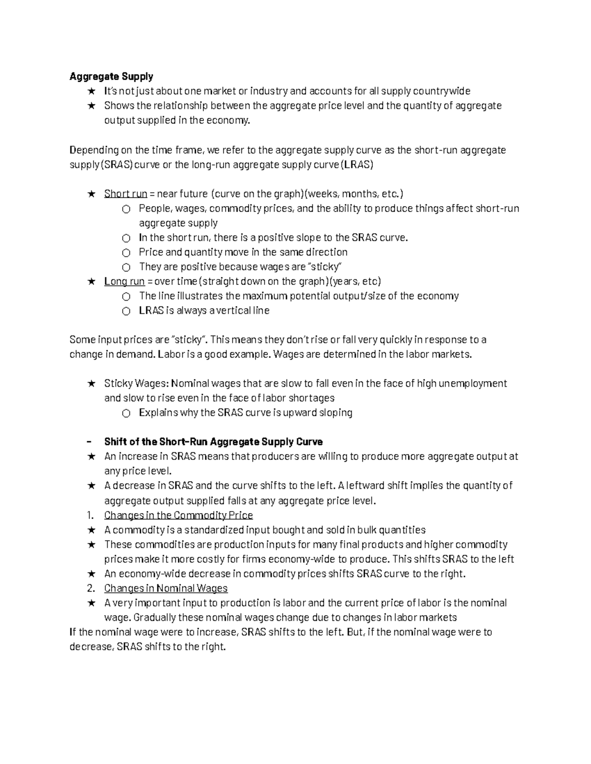 Module 18: Understanding Aggregate Supply Dynamics and Curves - Studocu