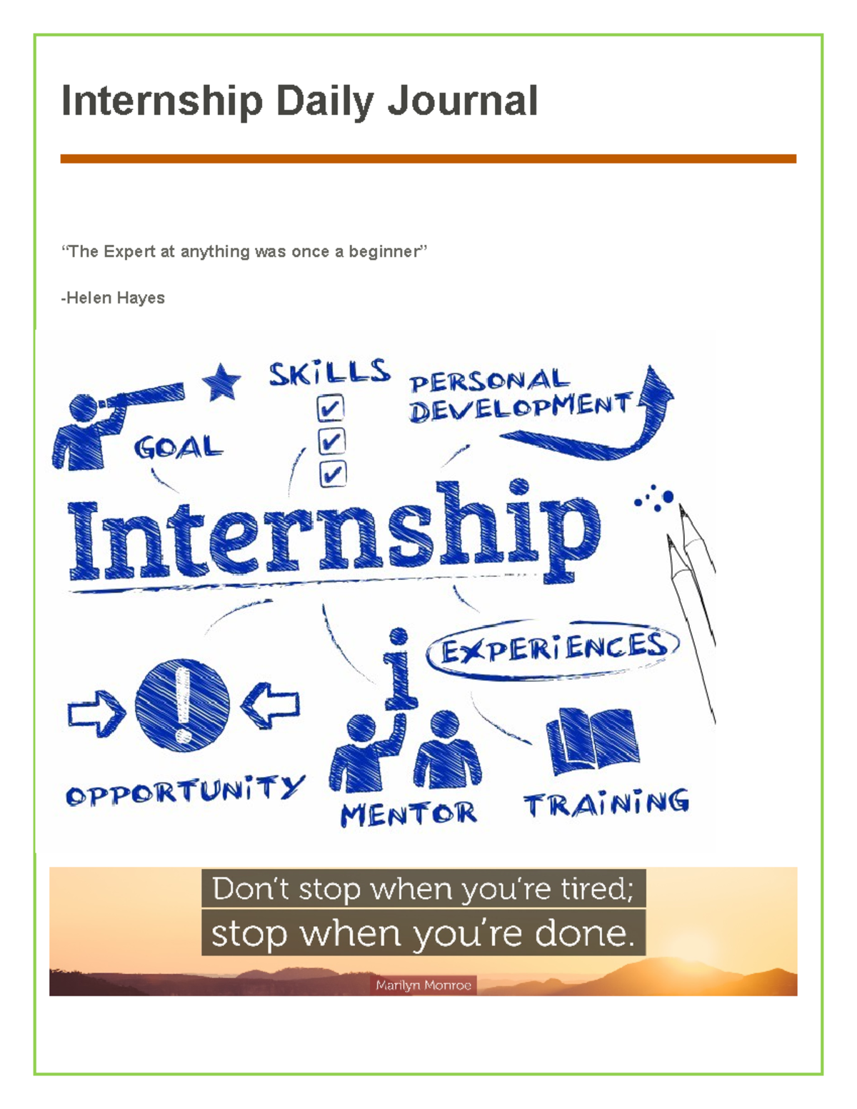 Internship Daily Journal - OJT Experience Insights and Tasks - Studocu