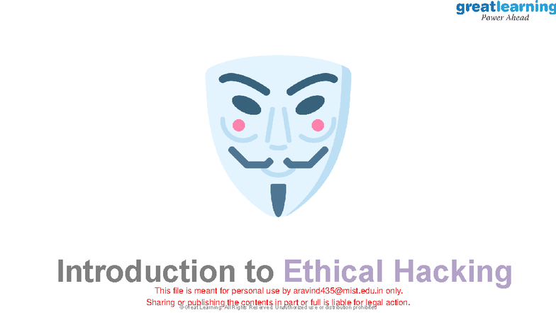 OIB7MGL8XK Ethical Hacking: Concepts, Tools, and Methodologies - Studocu