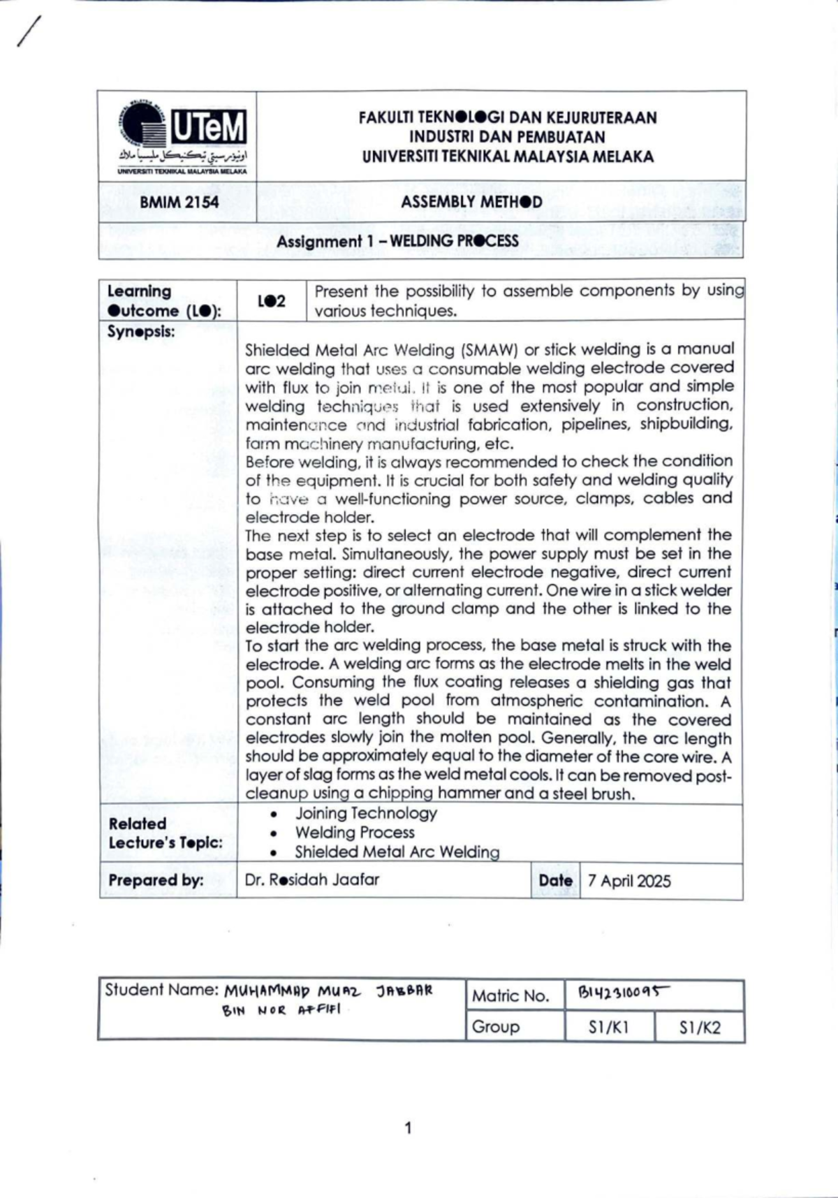 Welding Report Analysis - HEHEHEHE: Bead Quality & Defects - Studocu