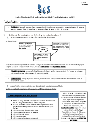 Chap 1 - Croissance éco - FICHE BAC - Chapitre : Quels sont les sources et les défis de la - Studocu