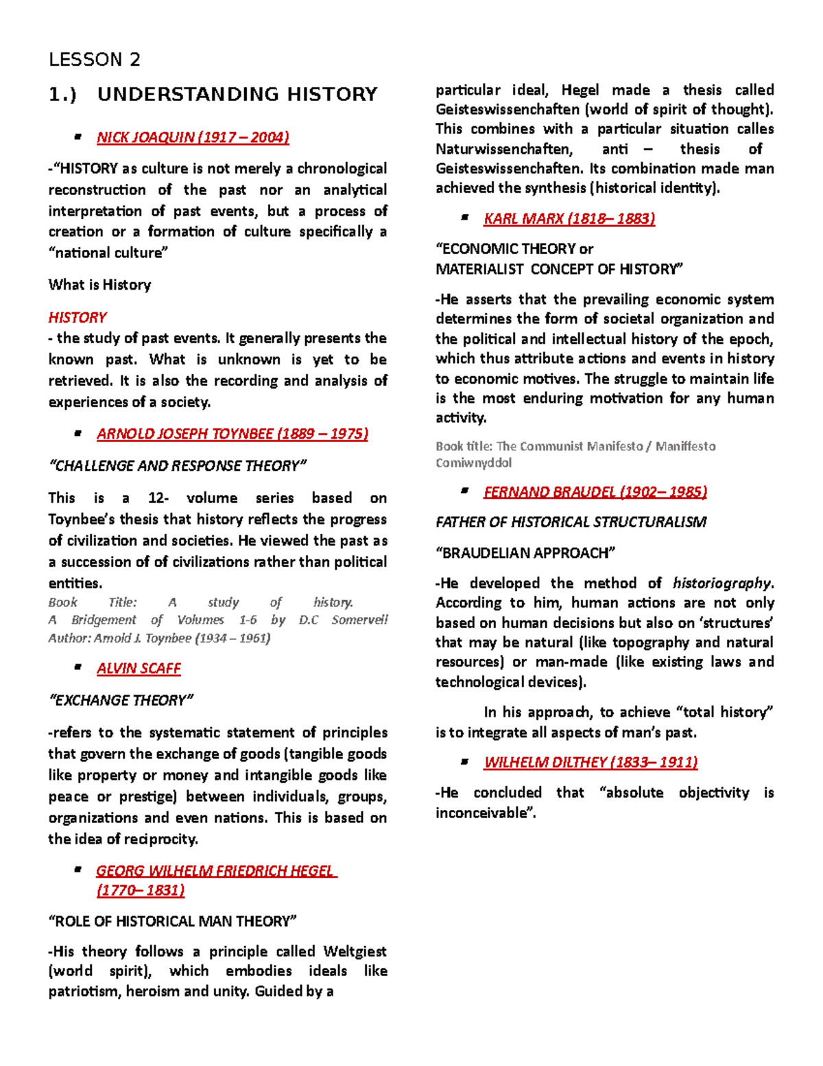 Lesson 2 (GE RPH) - Exploring Historical Perspectives and Sources - Studocu