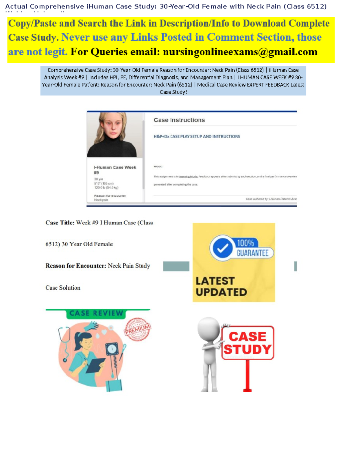 Guaranteed 100% Success with the Week 9 i Human Case Study Expert ...