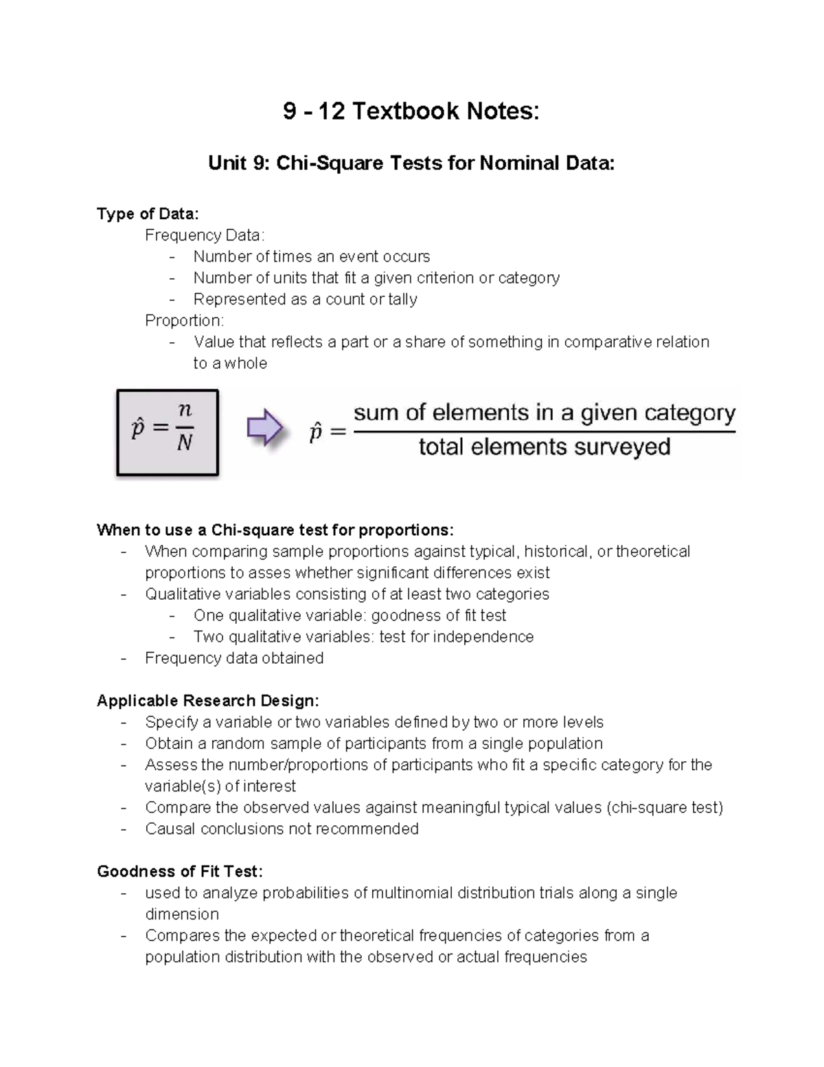 9-12 Textbook Notes: Tests, Correlation, Regression & Time Series ...