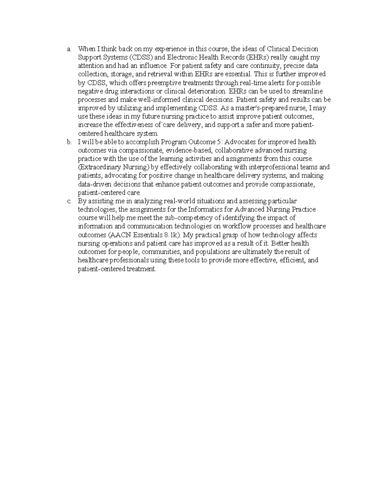 Week 8 - Collaboration Café: Insights on CDSS & EHRs in Nursing - Studocu