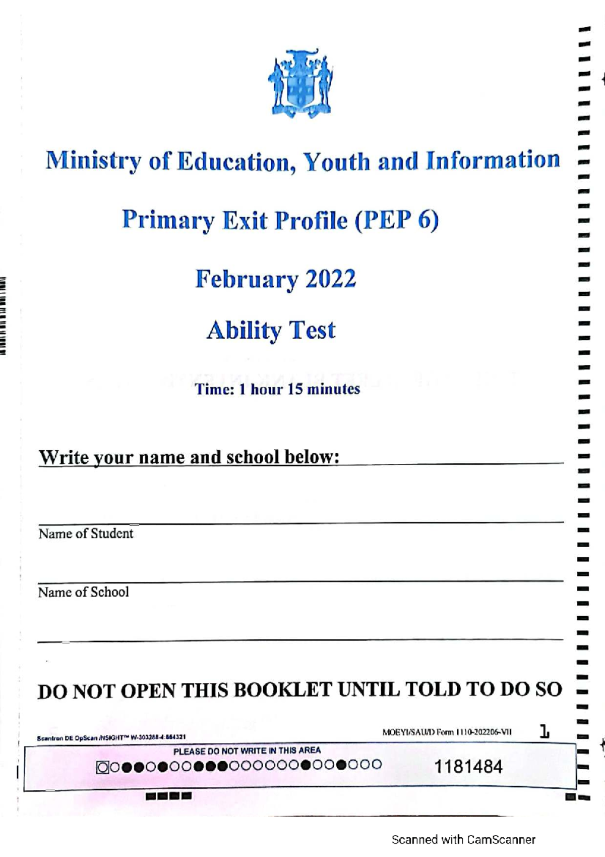 PEP 6 Ability Test 2022 - Past Papers for Grade 6 Students - Studocu