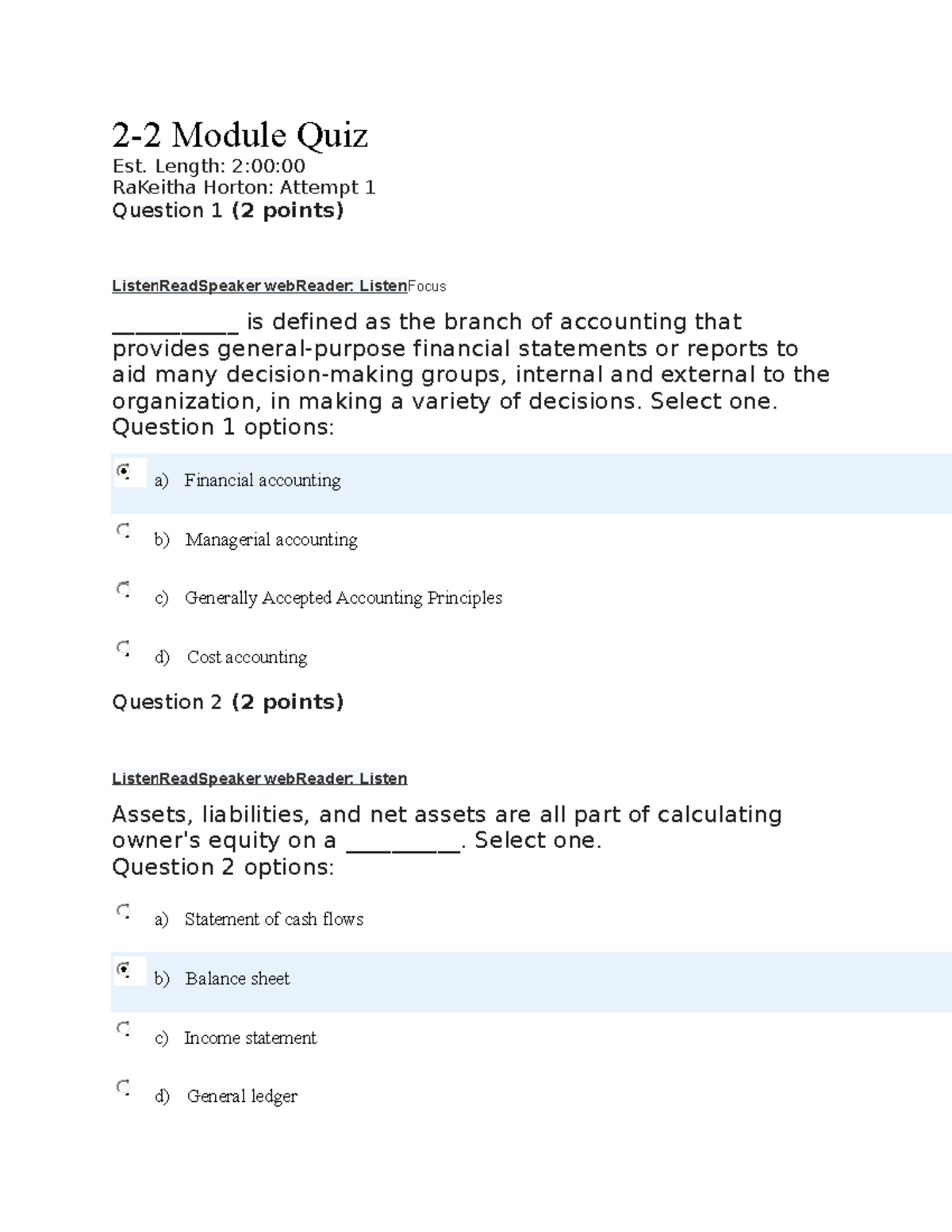 2-2 Module Quiz: Understanding Financial & Medical Record Principles ...