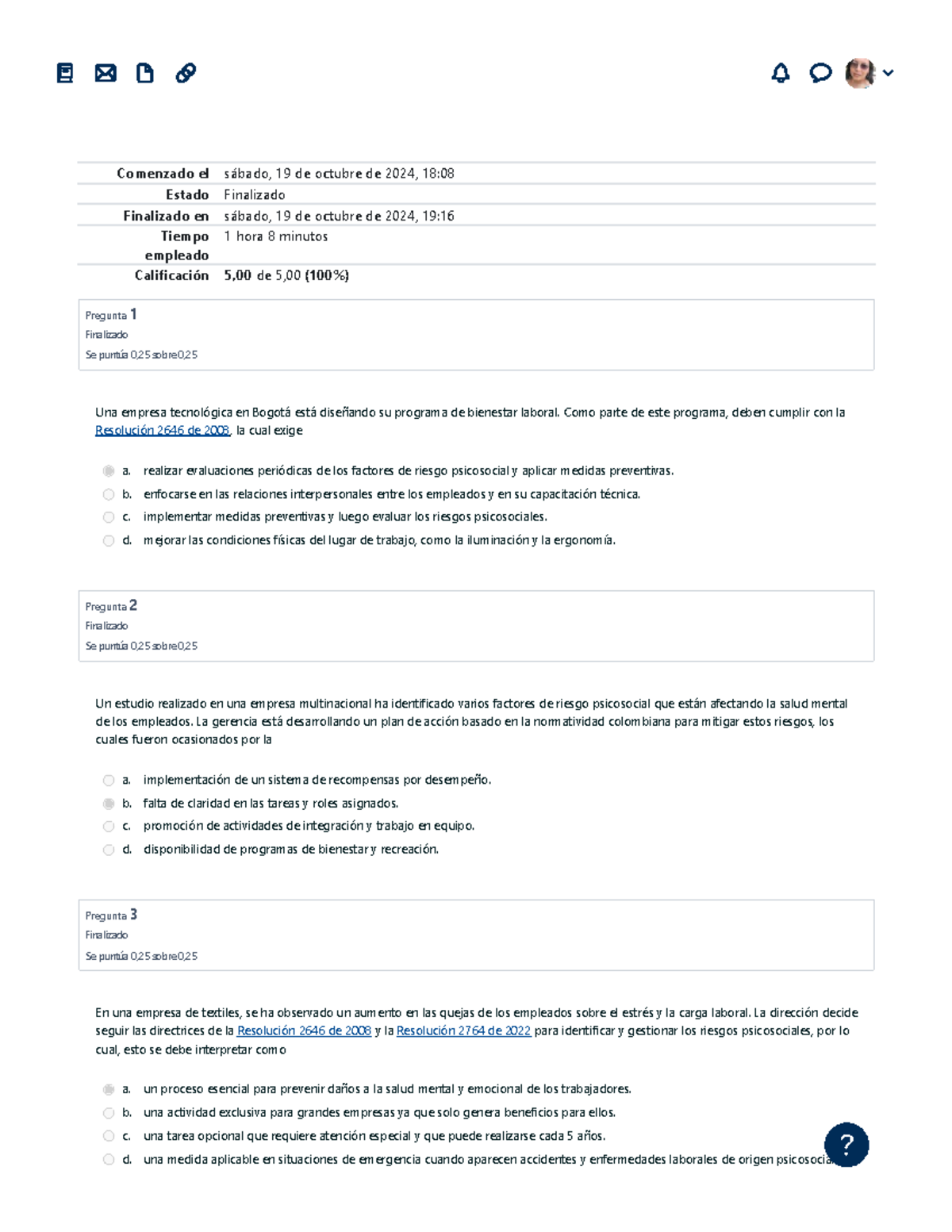 Cuestionario II: Evaluación de Riesgos Psicosociales en el Trabajo - Studocu