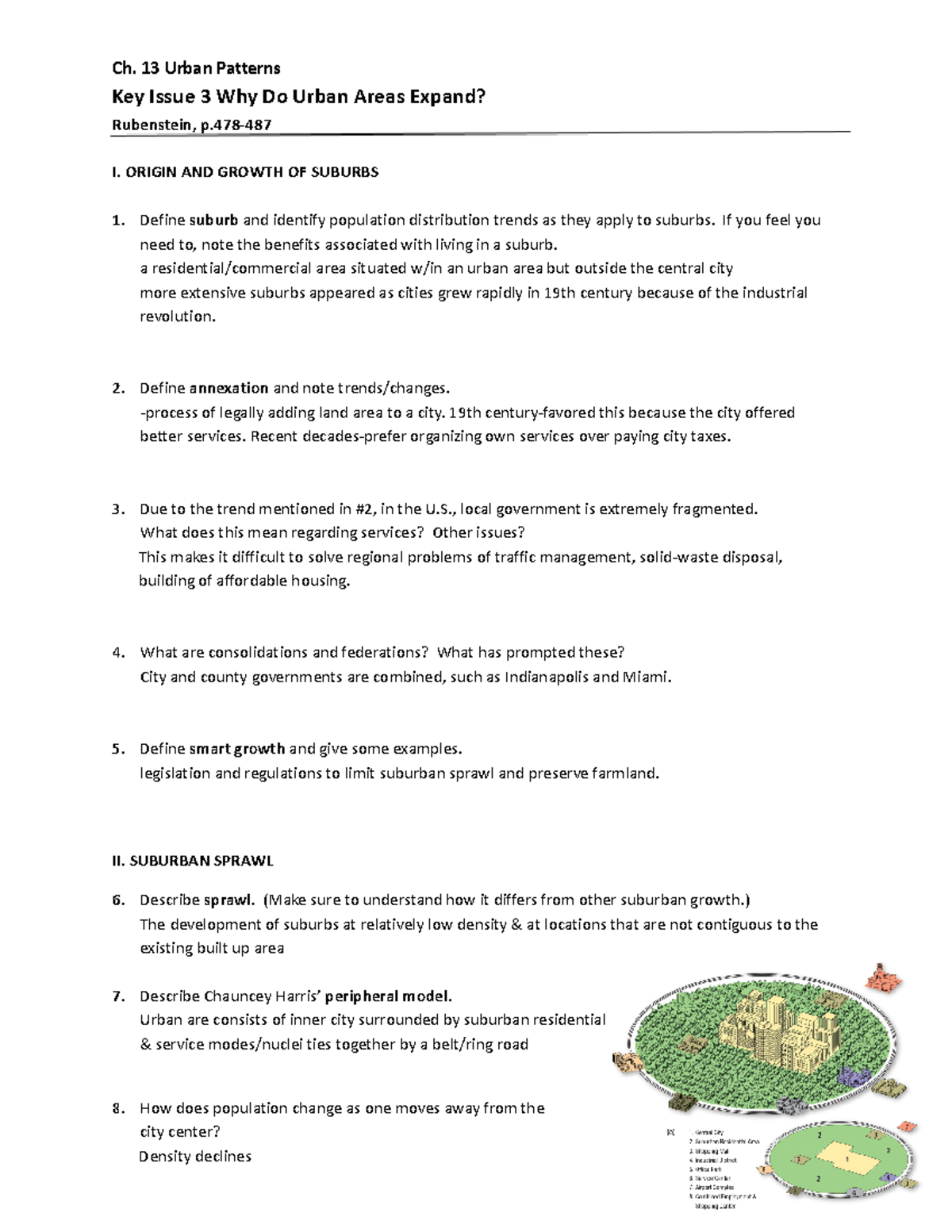 APHUG 13.3 Ch. 13 Urban Patterns Reading Notes and Key Issues - Studocu
